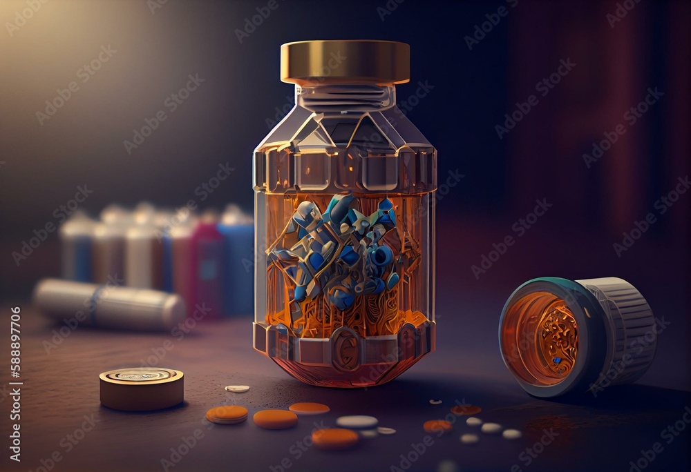 Polymer drug conjugate therapy as drug delivery 3d rendering ...