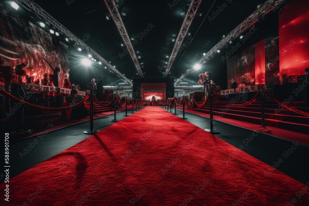 Red carpet show stage. Generate Ai Stock Illustration | Adobe Stock