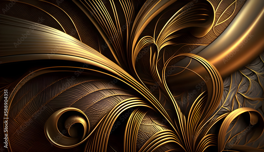 3D texture gold threads, 3D texture, gold background - Generative AI ...