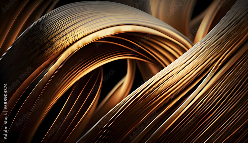 3D texture gold threads, 3D texture, gold background - Generative AI ...
