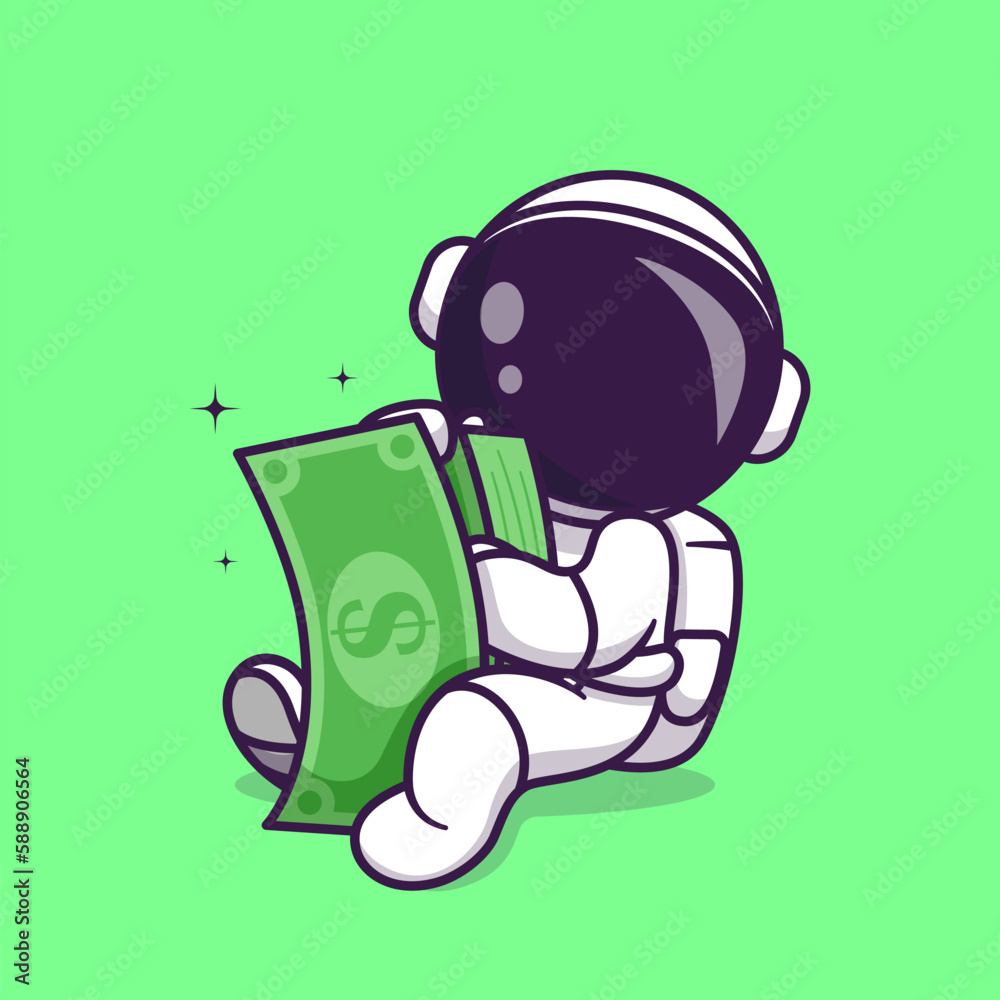 Cute Astronaut Holding Money Cartoon Vector Icon Illustration. Science ...
