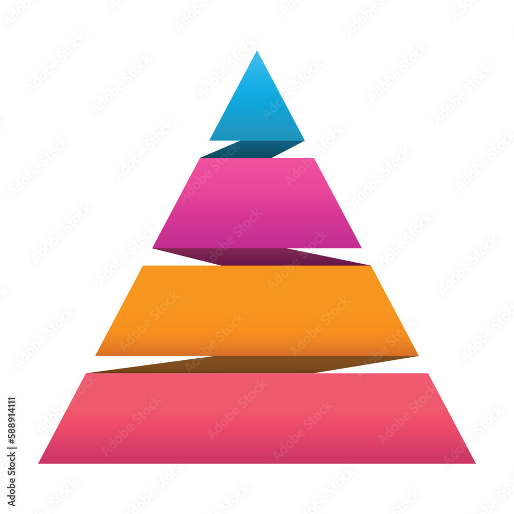 Pyramid Infographic, funnel pyramid business infographic with 4 charts ...