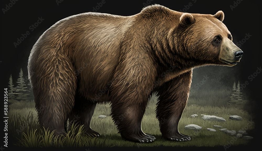 ภาพประกอบสต็อก Cave bear, Ursus spelaeus, Extinct bear, Prehistoric ...