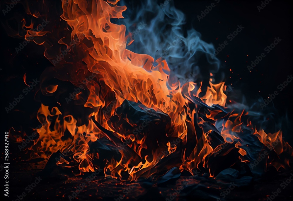 background of fire as a symbol of hell and inferno. Generative AI Stock ...