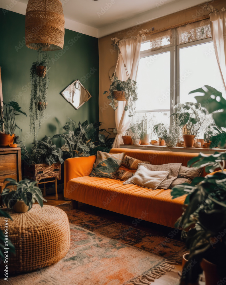 minimalist living rooms that look rustic and cozy, in the style of ...