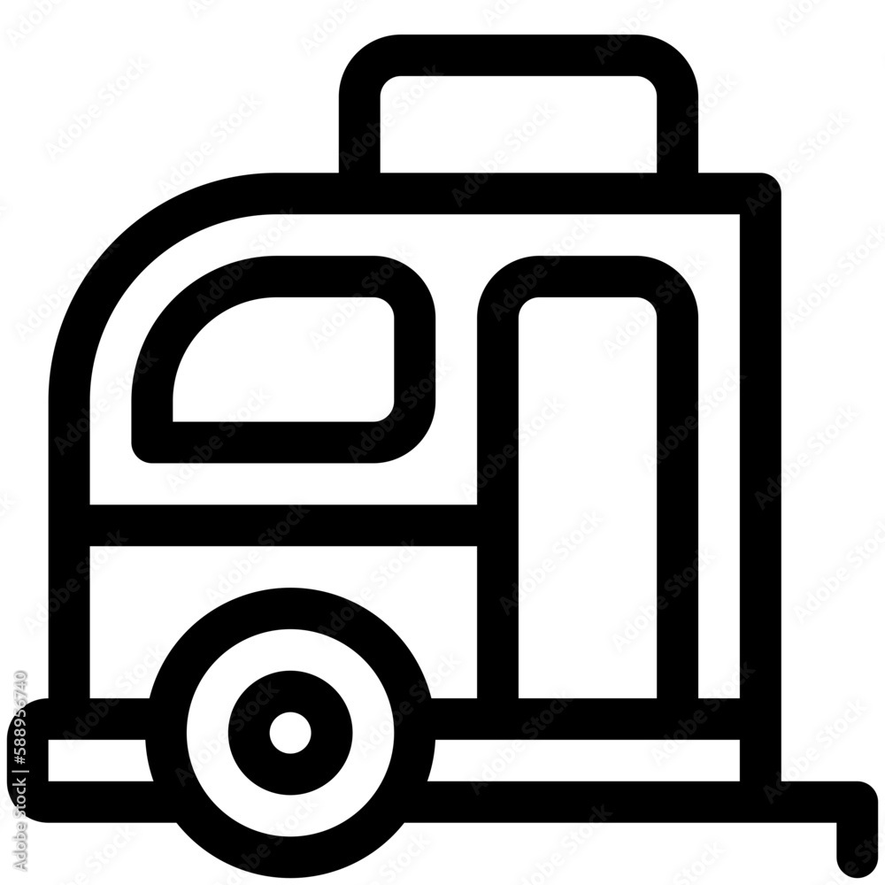 campervan black outline icon Stock Vector | Adobe Stock