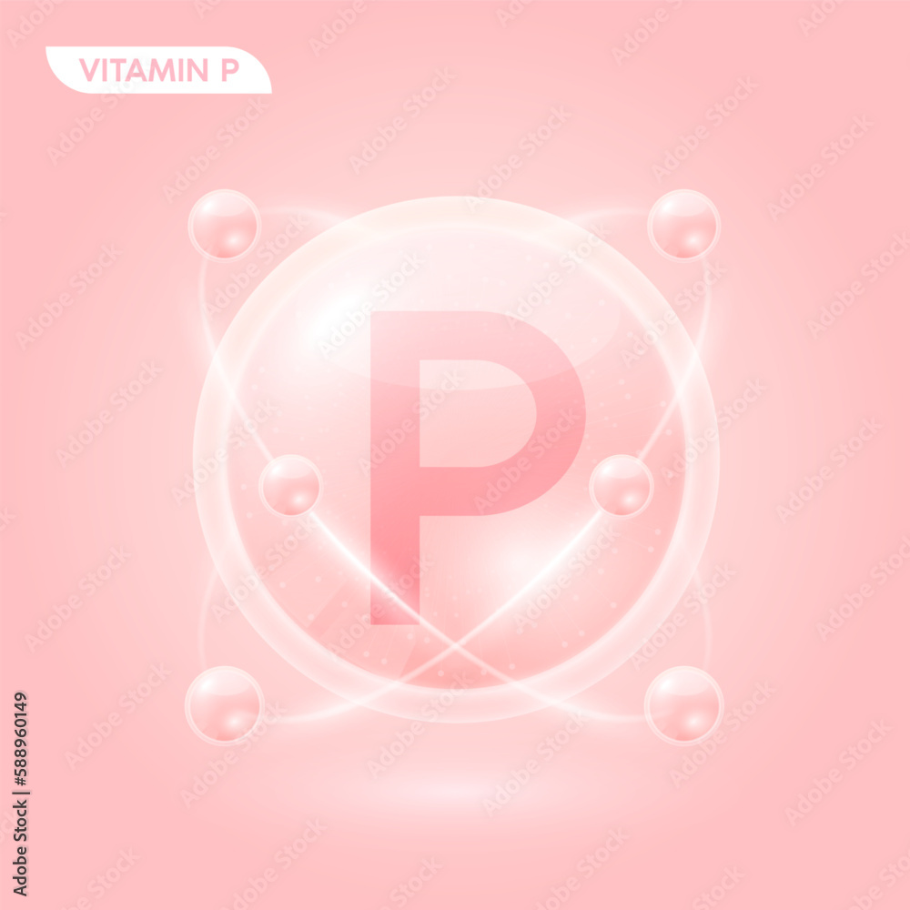 Cream pink vitamin P solution. Substance for beauty cosmetic with ...