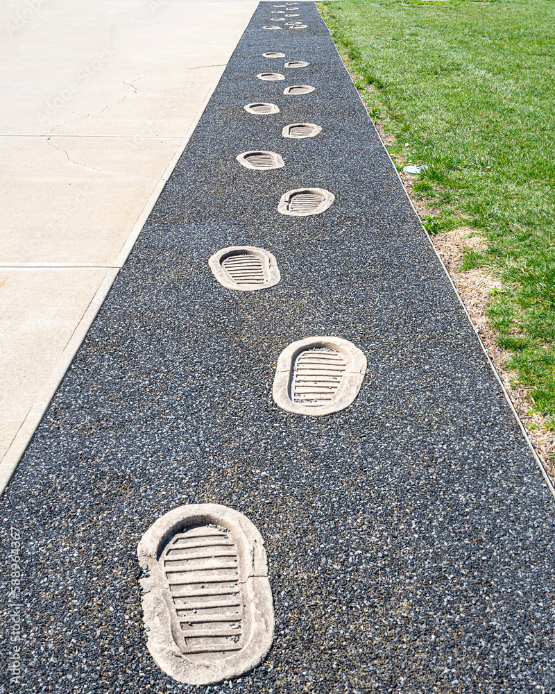 Astronaut’s footprints outside Purdue’s Neil Armstrong Hall of ...