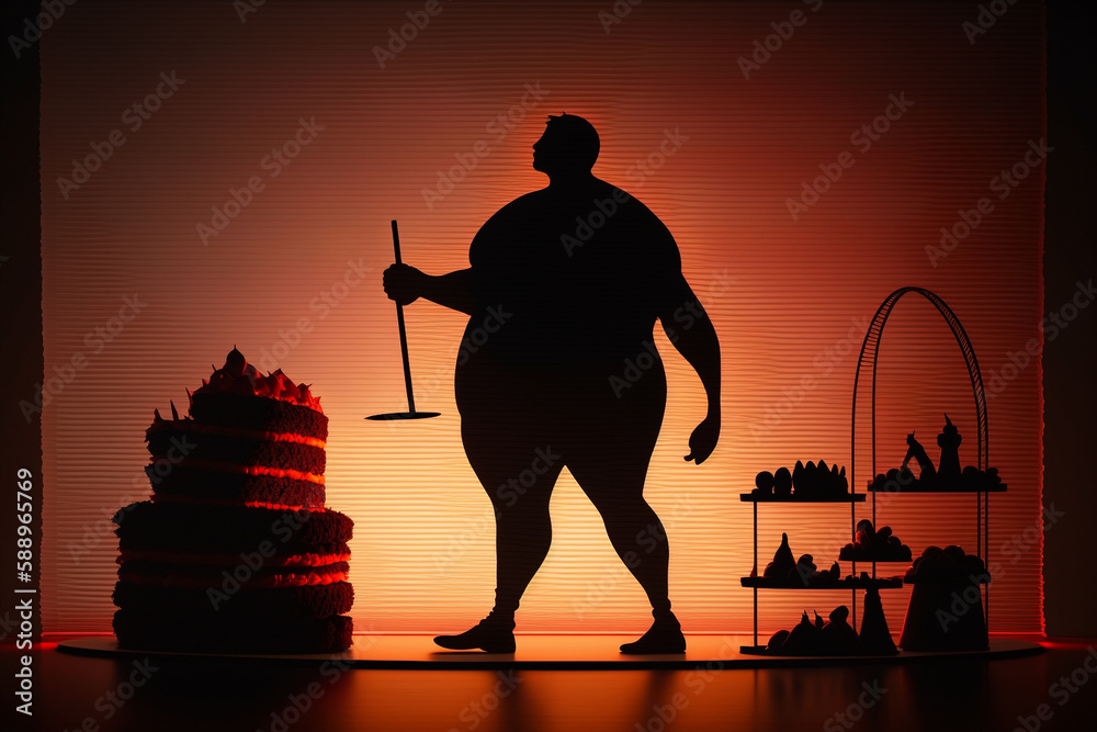 fast food problem of being overweight. Improper diet, junk food ...