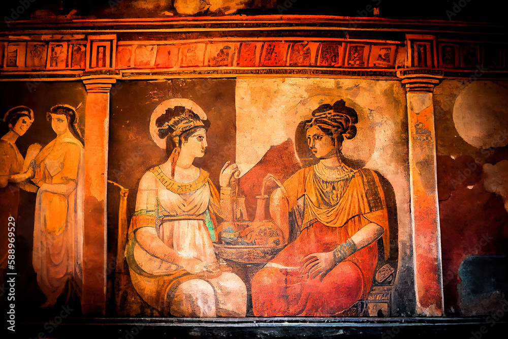 Ancient Roman fresco. Generative AI, Generative, AI Stock Illustration ...