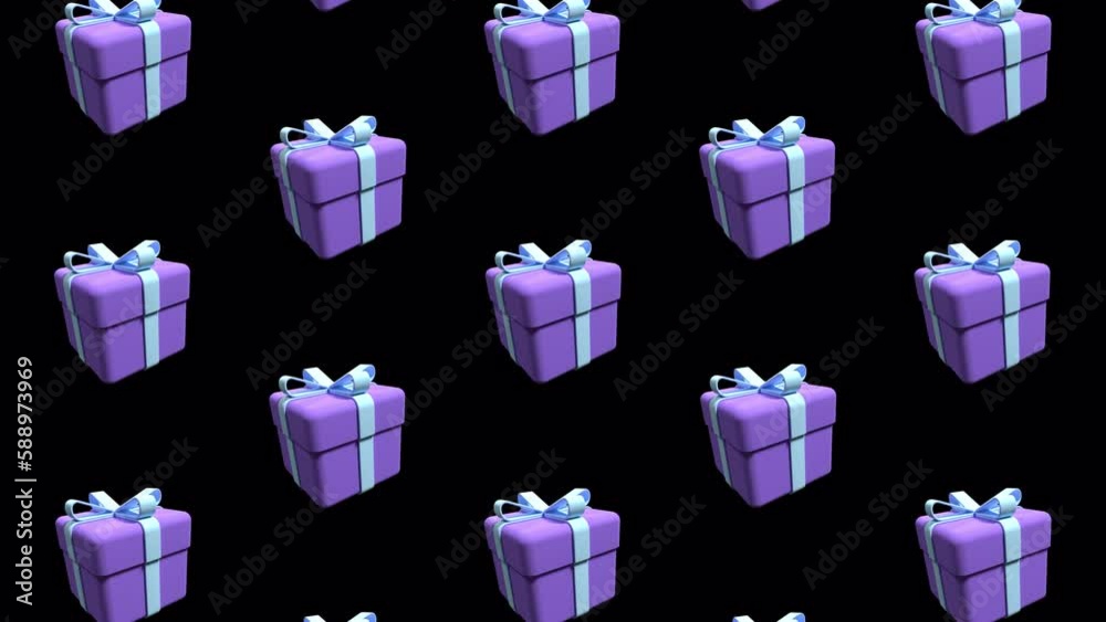 Vidéo Stock Moving pattern of gift box. Repeating pattern of gift box ...