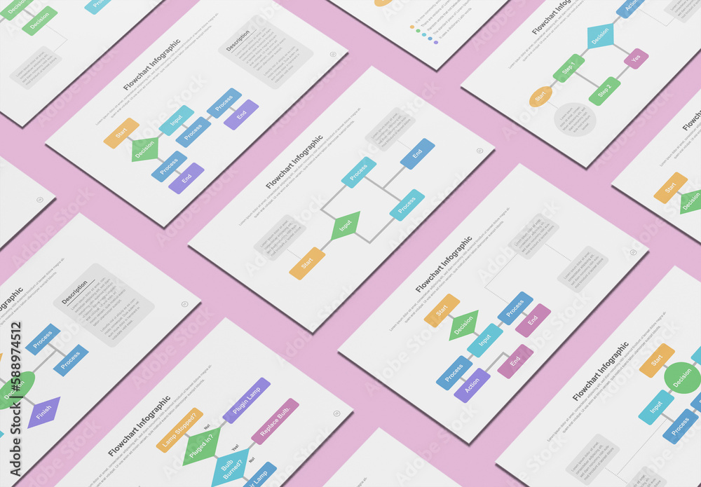 Flowchart Presentation Design Layout Stock Template | Adobe Stock