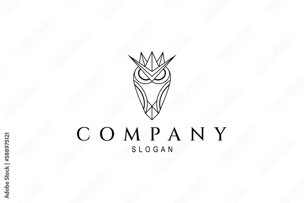 owl logo with a crown on the head adds a dashing and luxurious ...