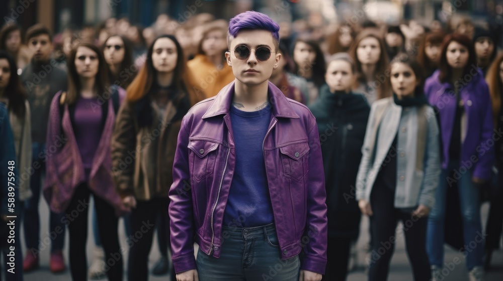 Person with a non-binary gender identity standing tall and proud ...