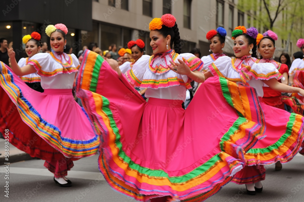 Fabulous Cinco de Mayo female dancer. Beautiful female in traditional ...