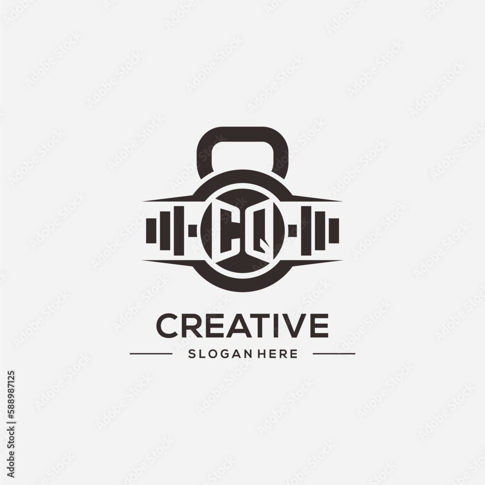 Initial CQ fitness logo design inspiration Stock Vector | Adobe Stock