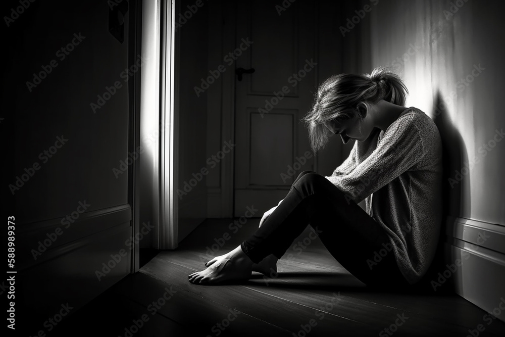 sad person Stock Illustration | Adobe Stock