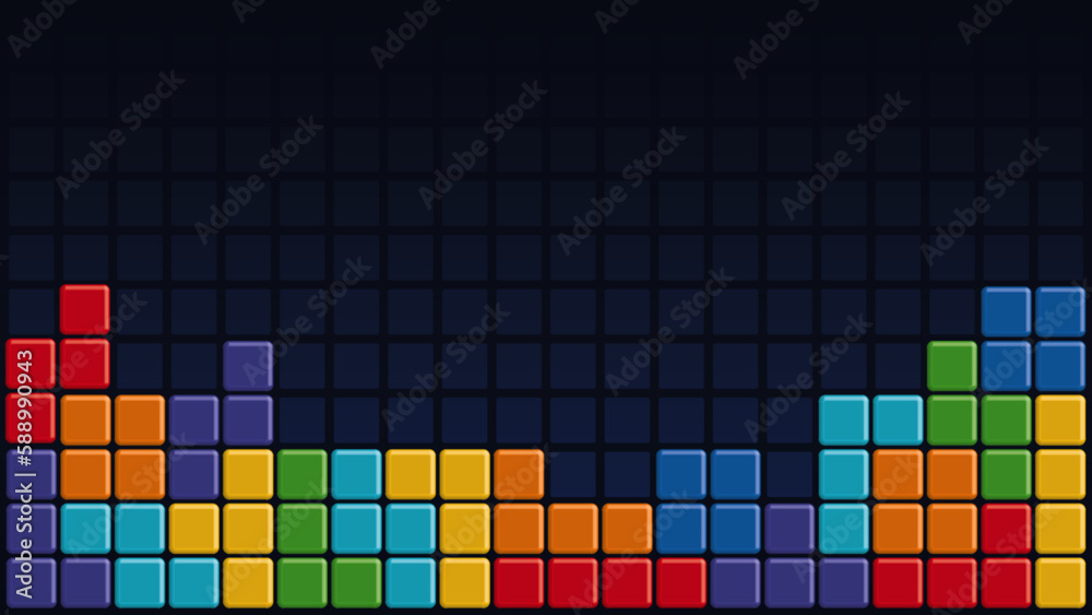Tetris Brick Game Background Template 2 Stock Vector | Adobe Stock