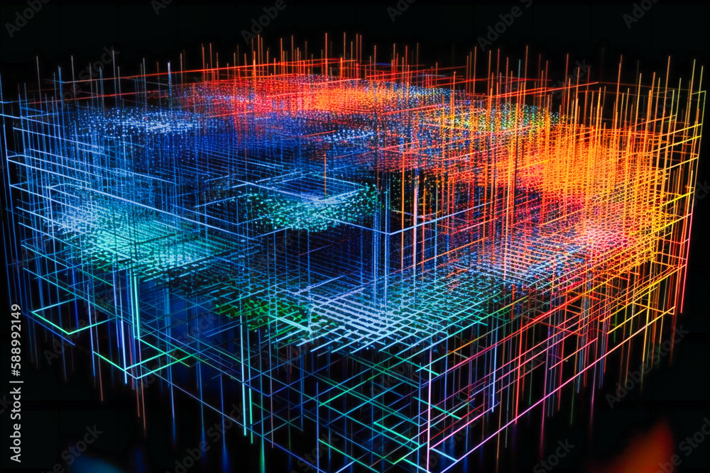 Sweeping camera views of an evolving 3D data visualization matrix ...
