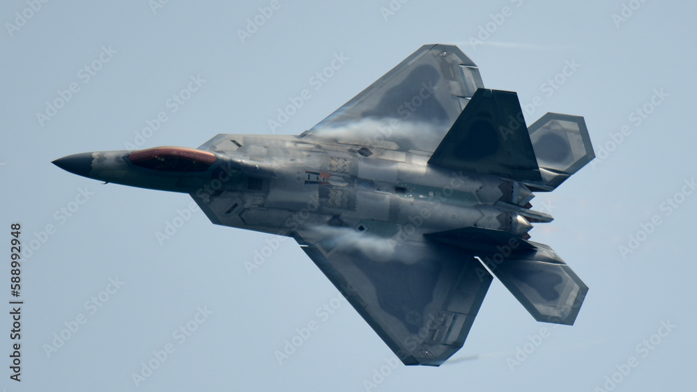F-22 Raptor fighter jet (Flight, formation, flyby, landing, take off ...