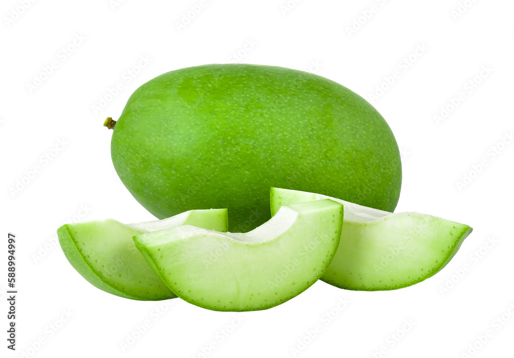 green mango on transparent png Stock Photo | Adobe Stock