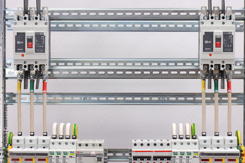 Water electric switchgear for load distribution in houses on automatic ...