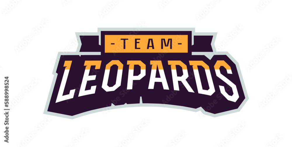 Bold sports font for leopard mascot logo. Text style lettering for ...