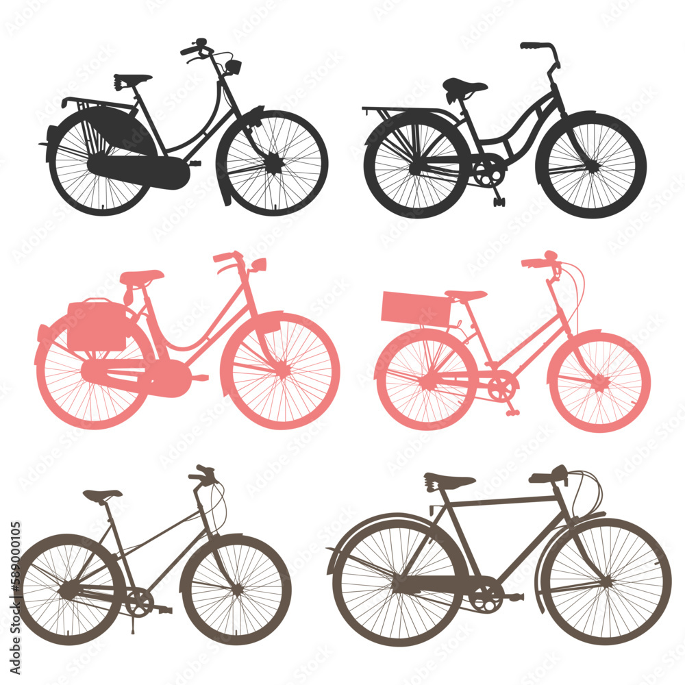 Vector bicycle logos collection symbol designs for business Stock ...