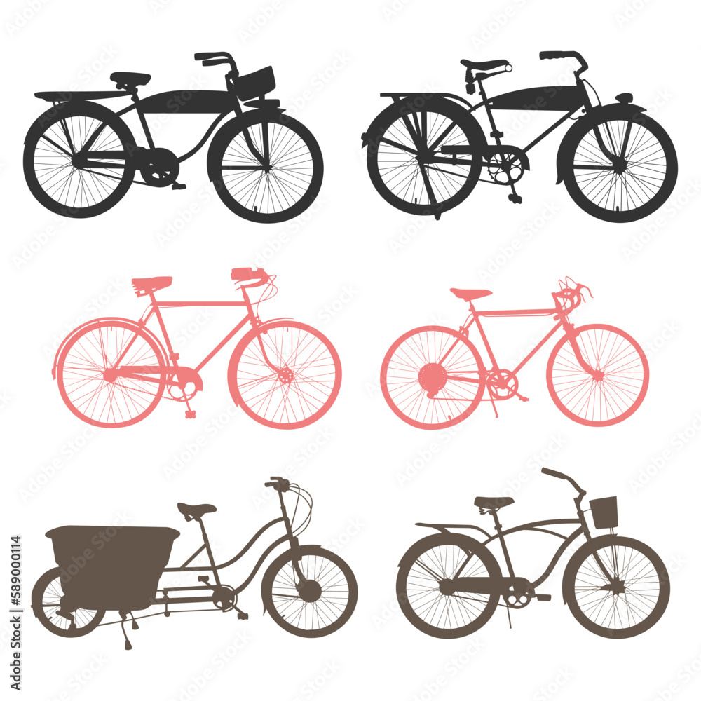 Vector bicycle logos collection symbol designs for business Stock ...
