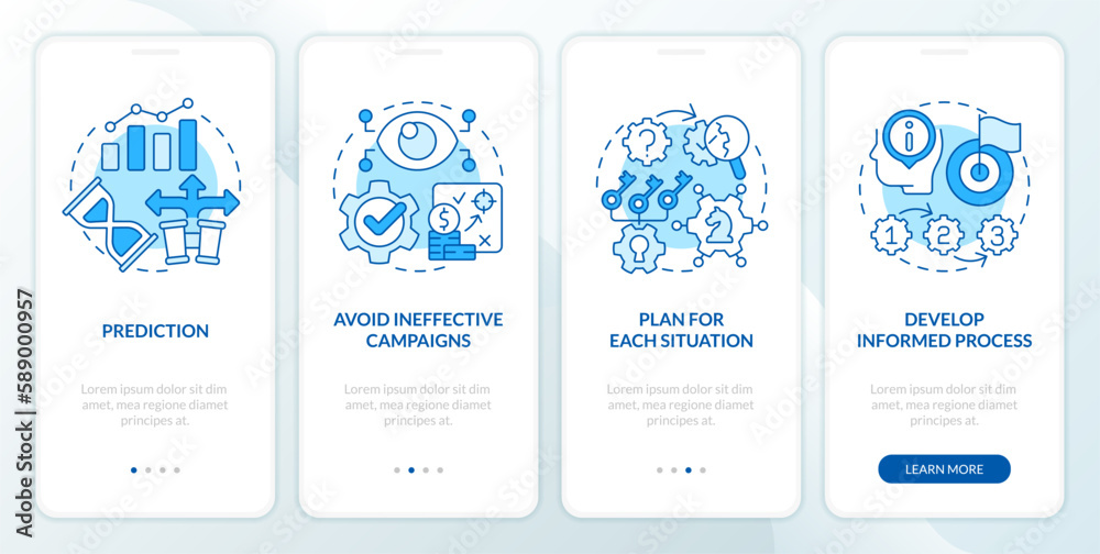 Vecteur Stock Causal research benefits blue onboarding mobile app ...