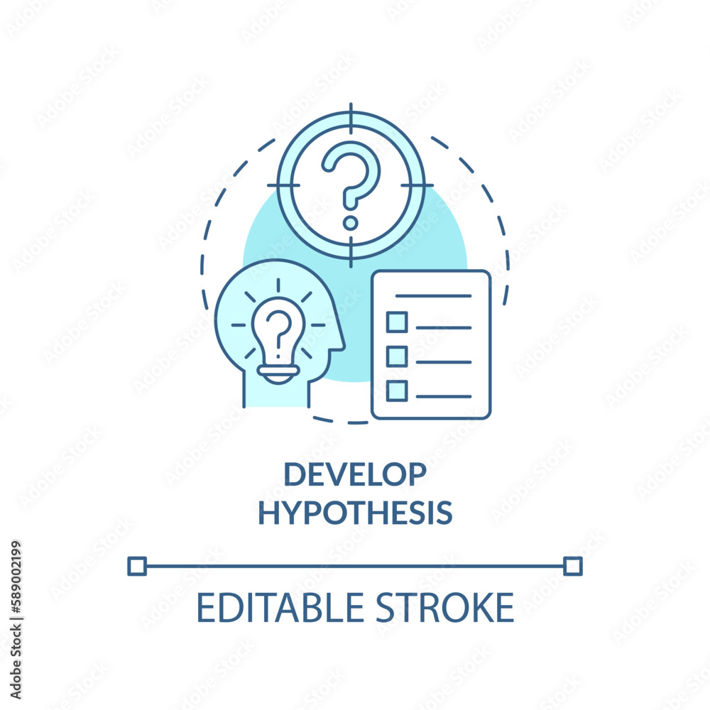 Poster Develop hypothesis turquoise concept icon – Wall Art | UkPosters