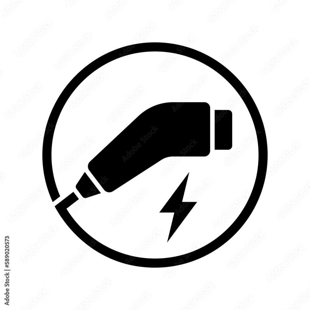 Charger connector icon, Electric car charging plug sign, Vector ...