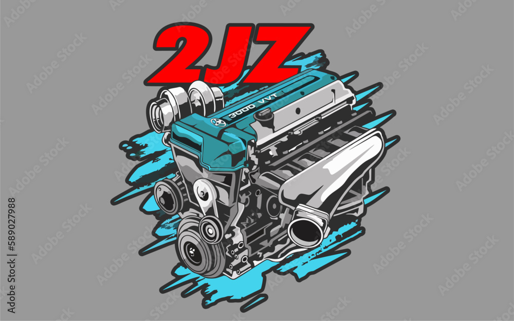 2Jz GTE engine, Toyota Supra 2JZ Engine bay 3000 TWS modified Stock ...
