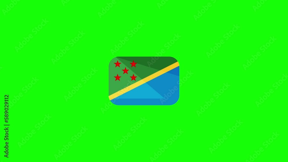 Animated Solomon Islands flag icon design in flat icon style on Green ...