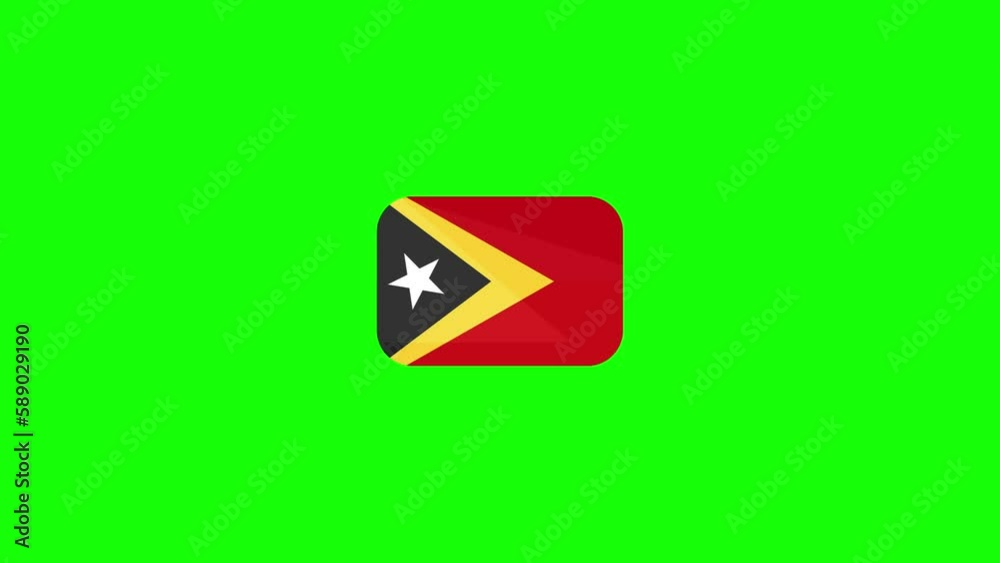 Animated Timor Leste flag icon design in flat icon style on Green ...