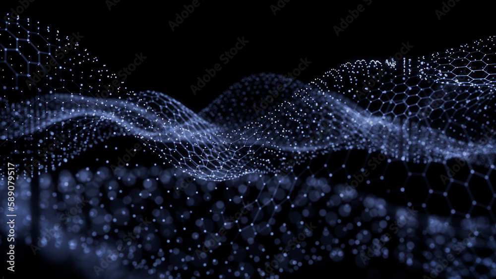 Sound Wave and Audio Technology Concept. Blue, Futuristic Digital Style ...