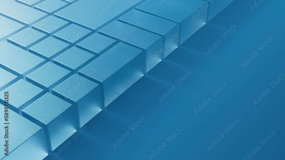 Transparent Blocks on a Blue Surface. Visionary Tech Aesthetic with ...