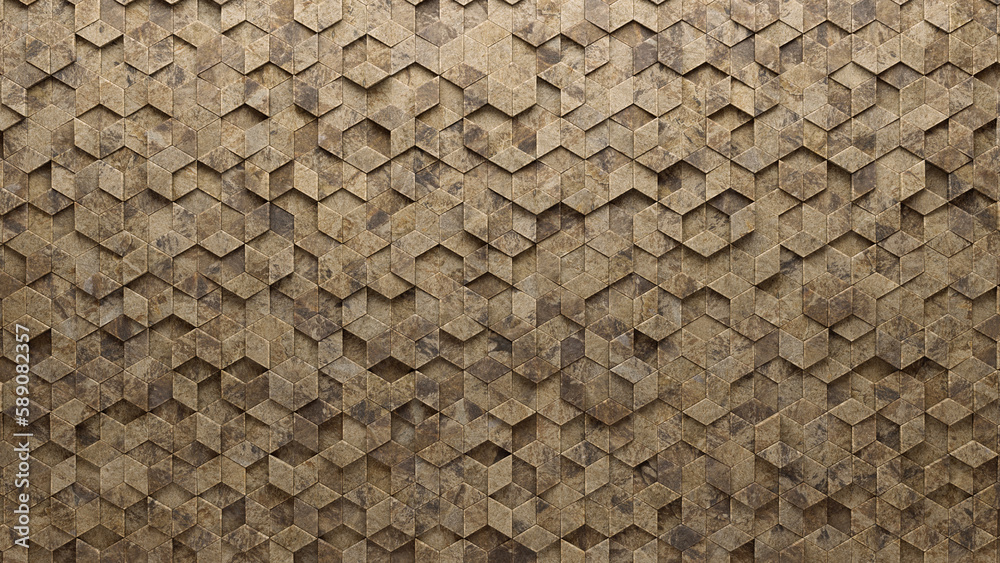 3D, Natural Stone Wall background with tiles. Polished, tile Wallpaper ...