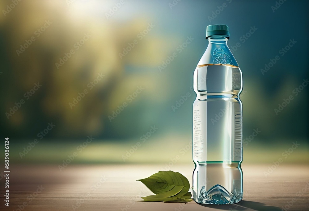 Clean bottle of water advertising banner background, commercial ...