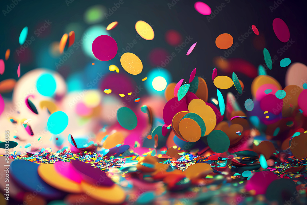 Confetti colorful background. Generative ai. Stock Illustration | Adobe ...