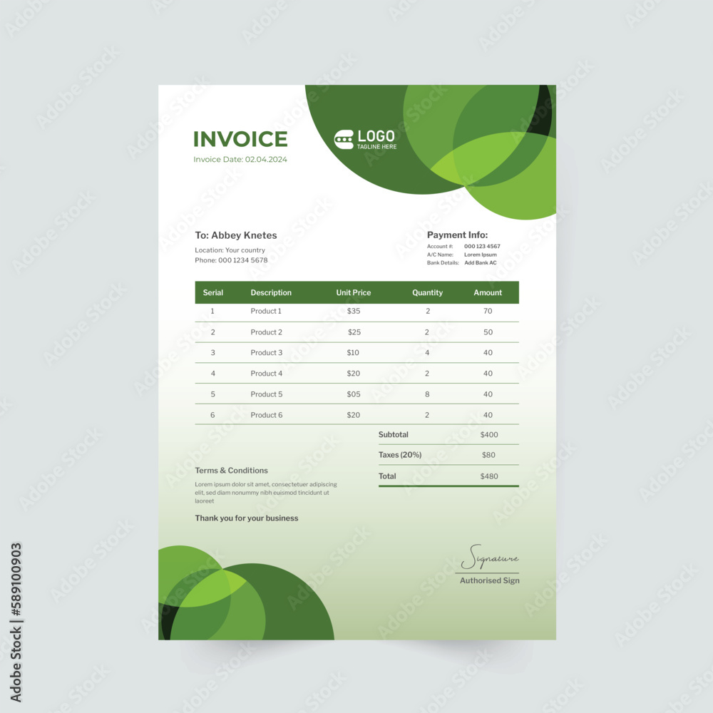 Business invoice form template. Invoicing quotes, money bills or price ...
