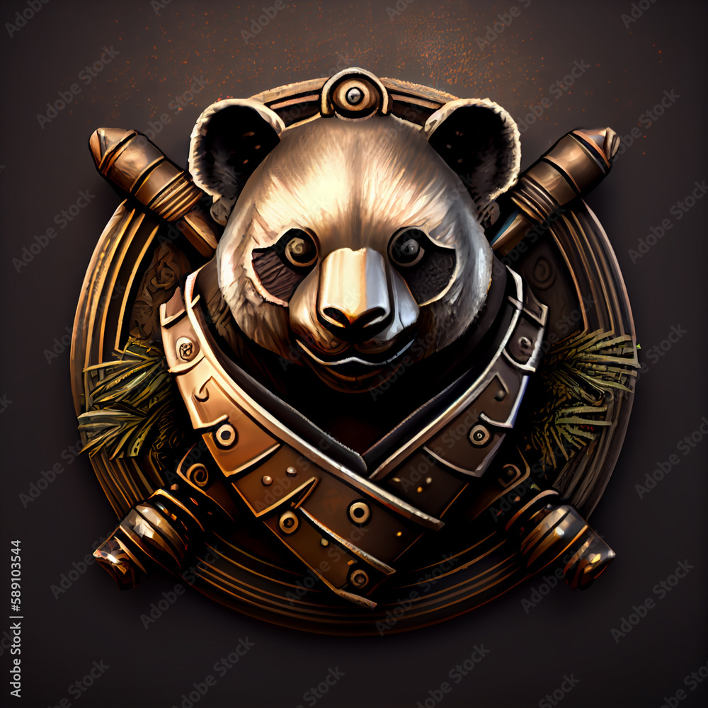 Animal game emblem, game badges gold, bronze color. Made with ...
