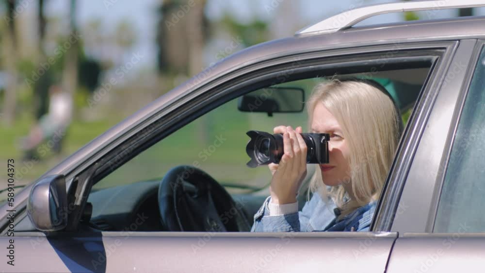 Hidden photographing. Paparazzi Concep Photographer uses his ...