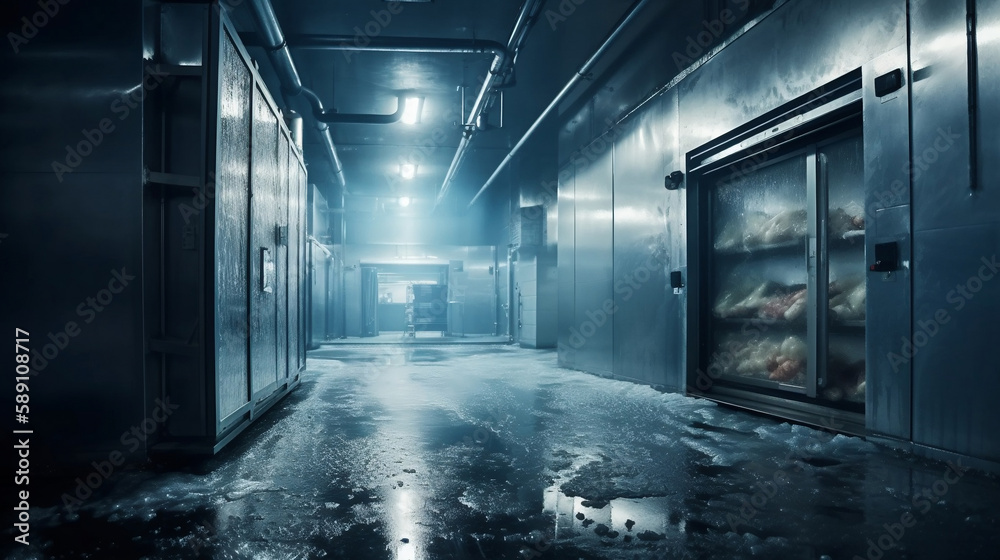 Refrigerator room : Factory style cold room ice Fresh food immersion ...