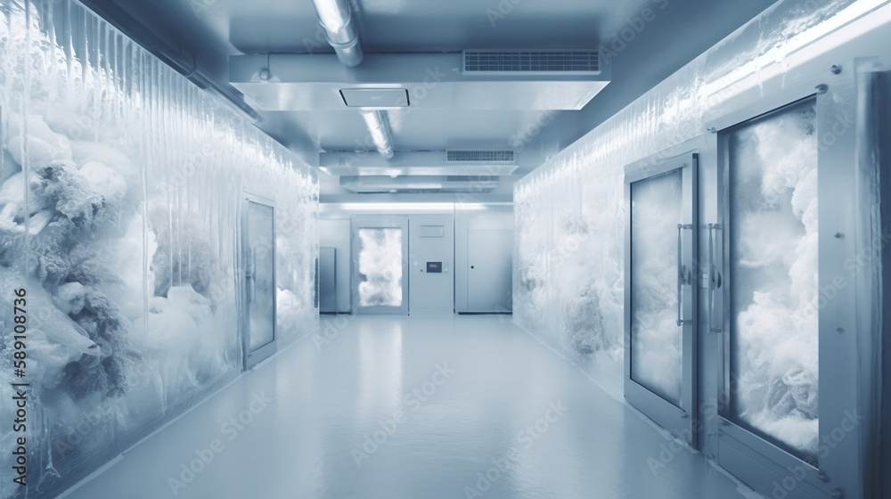 Refrigerator room : Factory style cold room ice Fresh food immersion ...