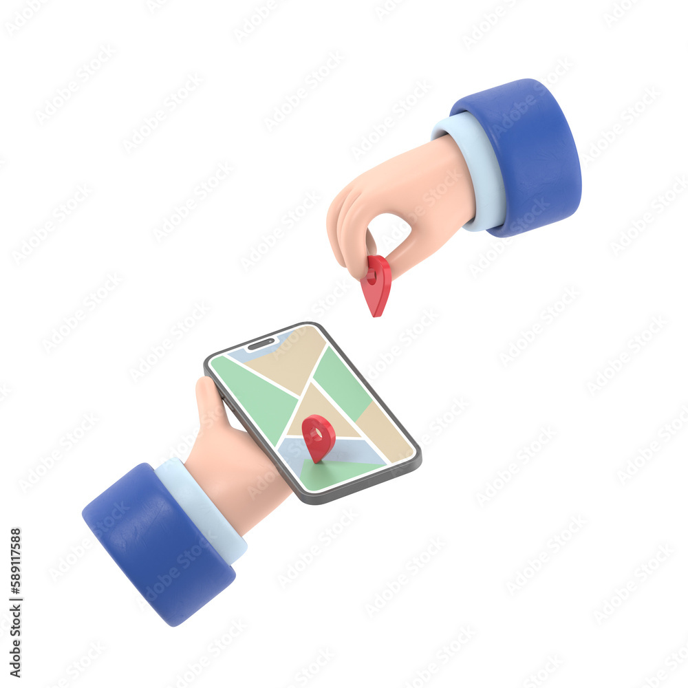 Transparent Backgrounds Mock-up.Isometric phone and GPS mobile ...