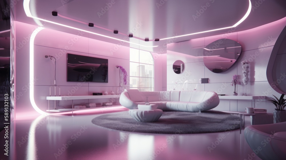 Shiny Pink and Lavender Interior with Award-Winning Design 8K HD ...