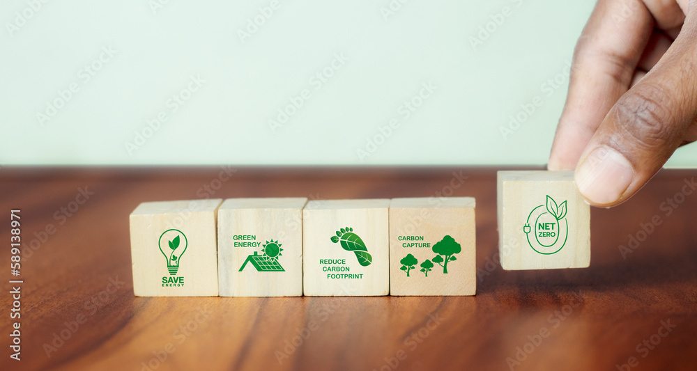 Net zero action concept. Save energy, green energy, reduce carbon ...