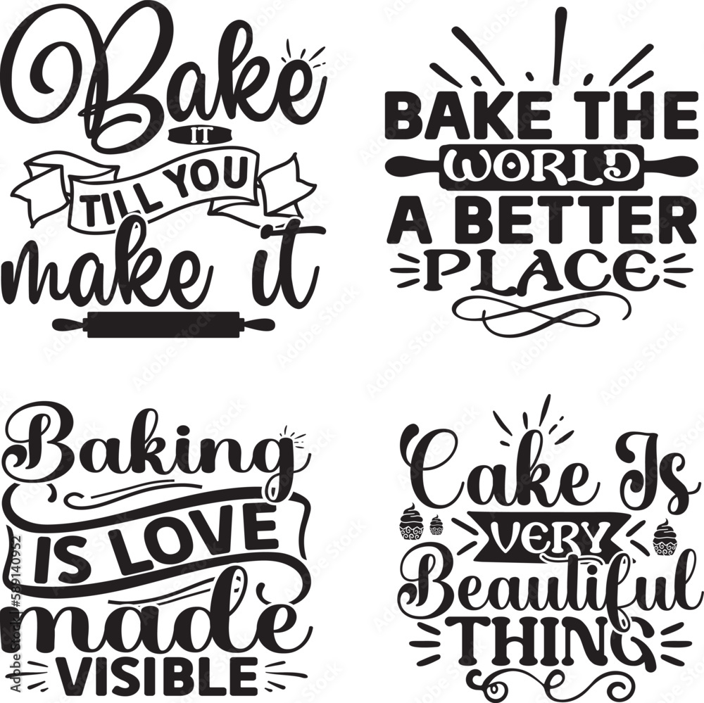 Baking Quotes svg Bundle. Quotes about baking, Kitchen Baking cut files ...