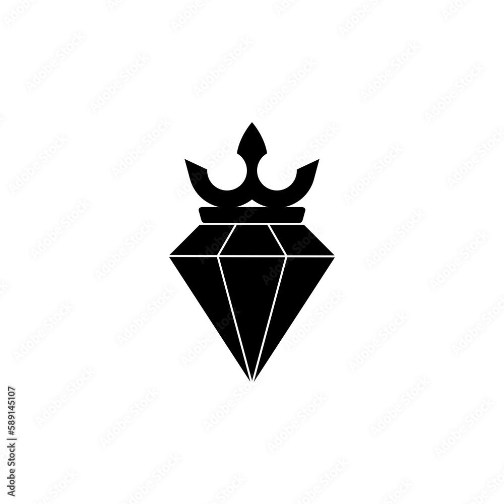 Diamond crown logo isolated on transparent background Stock ...